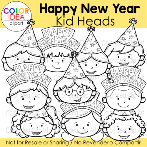 Happy New Year - Kid Heads | Made By Teachers