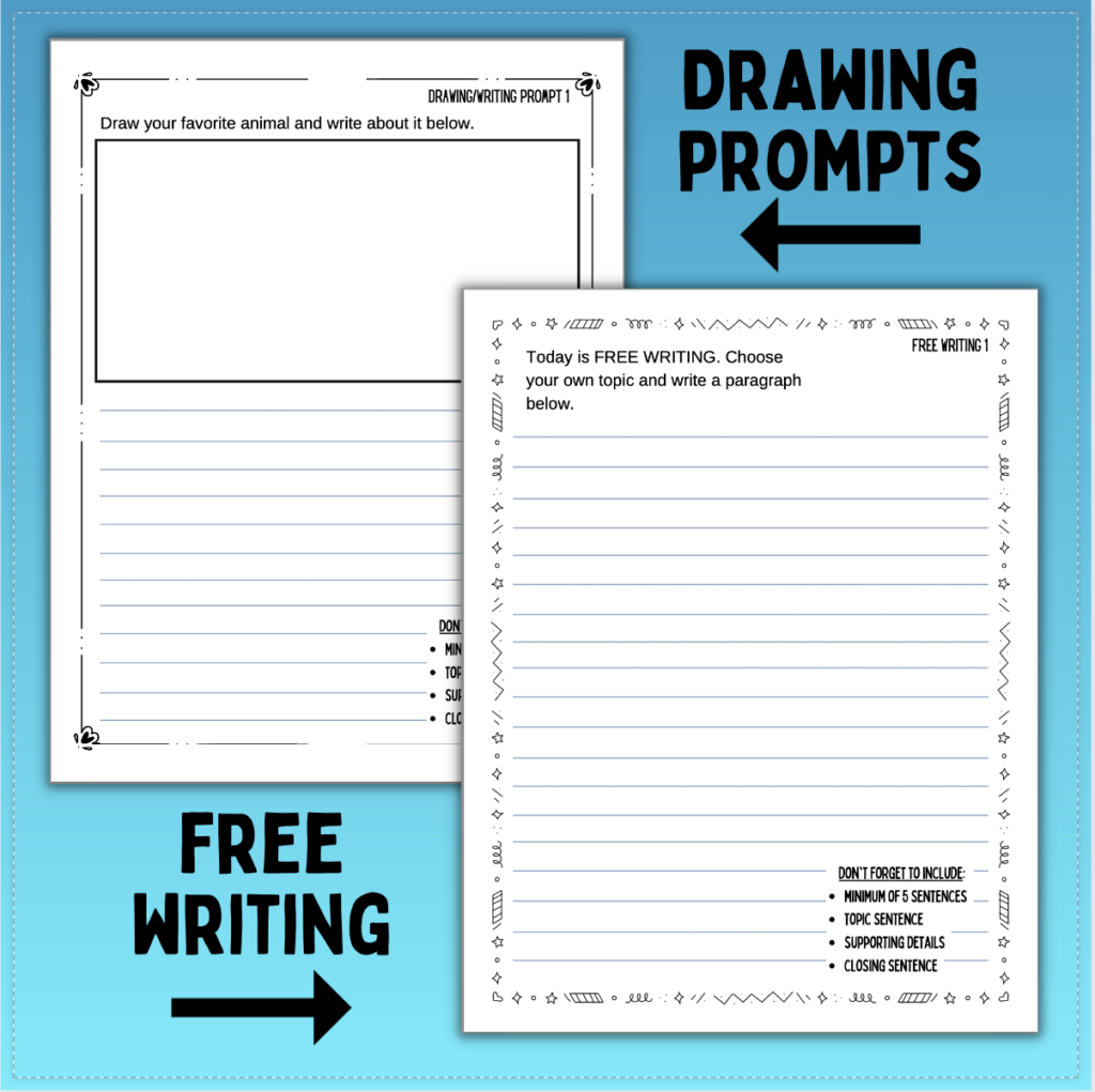 Grades 2-5 Student Writer's Notebook: 120 Prompts: Picture, Question ...