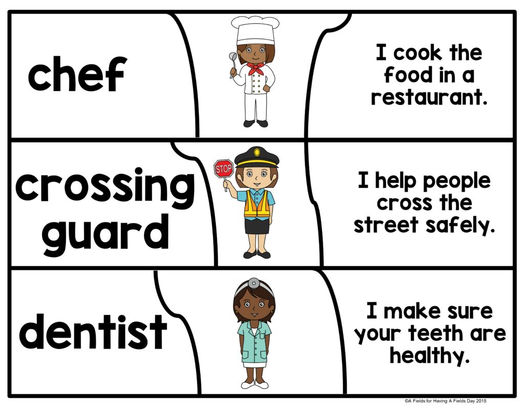 Community Helpers Match Up Puzzle | Made By Teachers