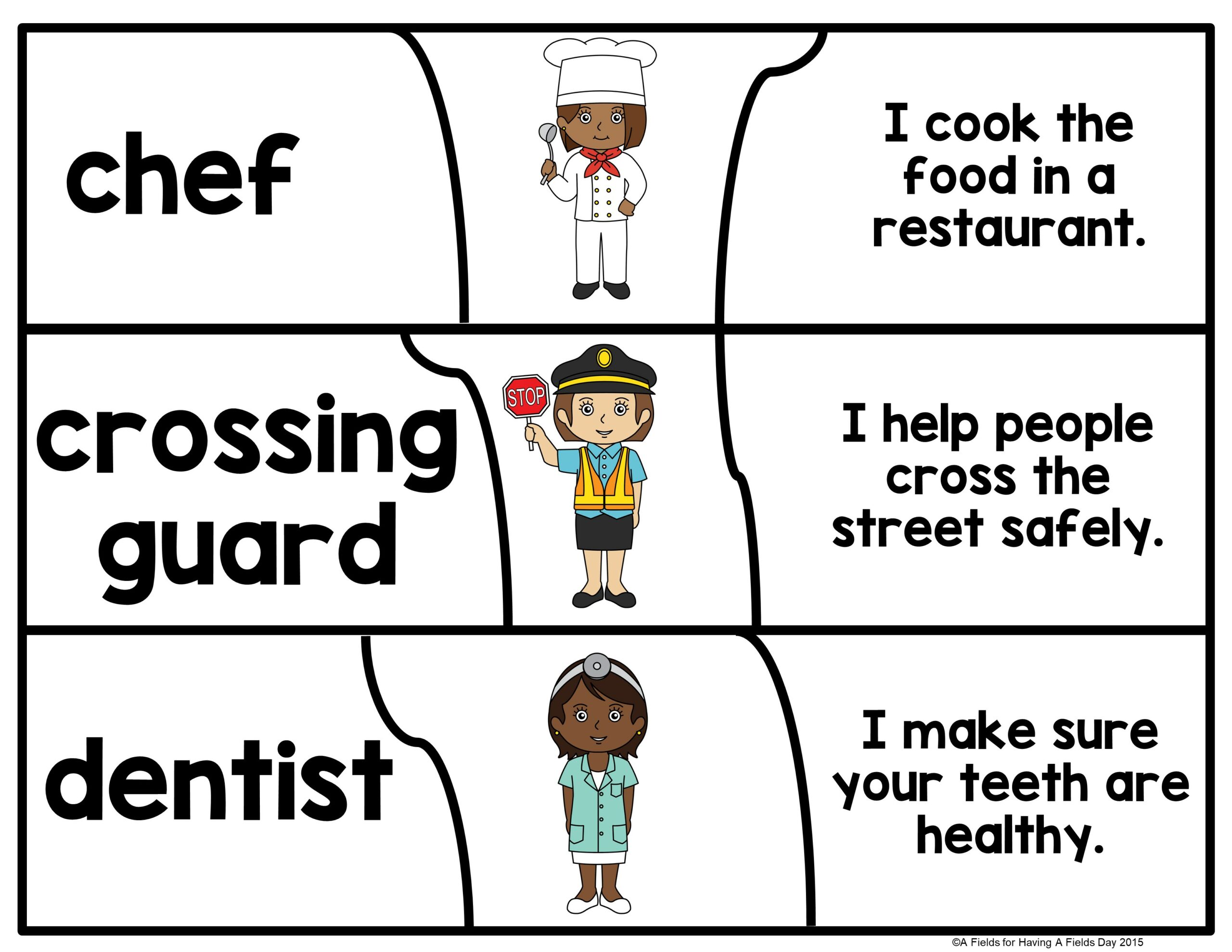 Community Helpers Match Up Puzzle | Made By Teachers