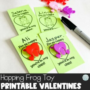 Frog Coloring Valentine’s Day Cards - Printable Gift Tags for Students ...