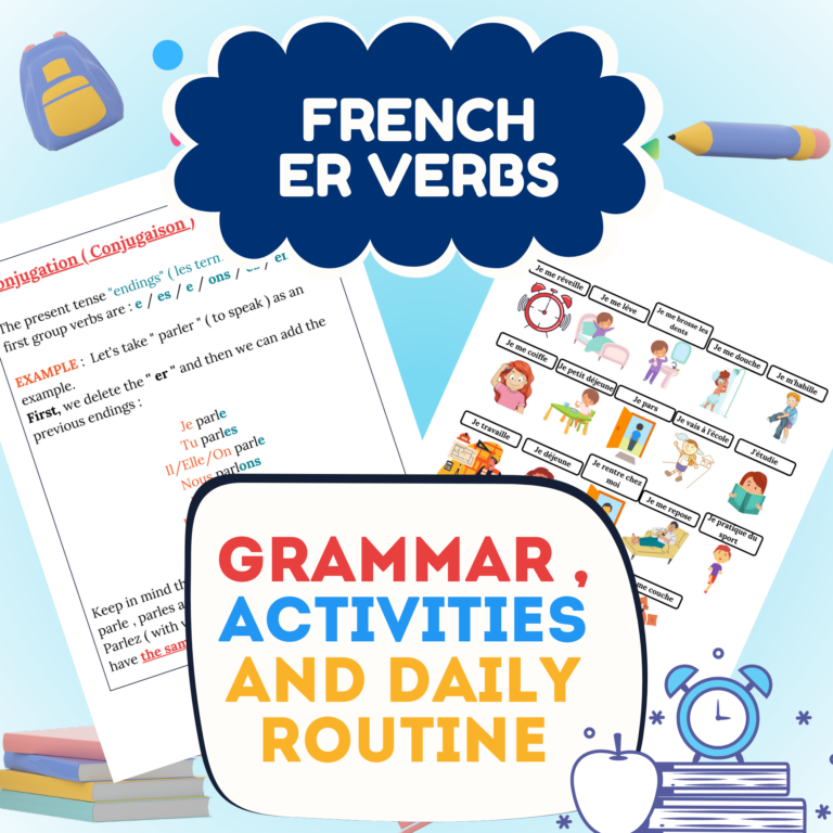 French ER verbs ( Grammar lesson plan, Activities and Daily routine ...