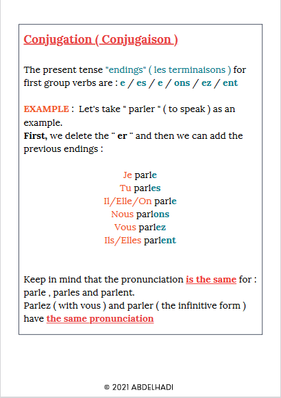 French ER verbs ( Grammar lesson plan, Activities and Daily routine ...