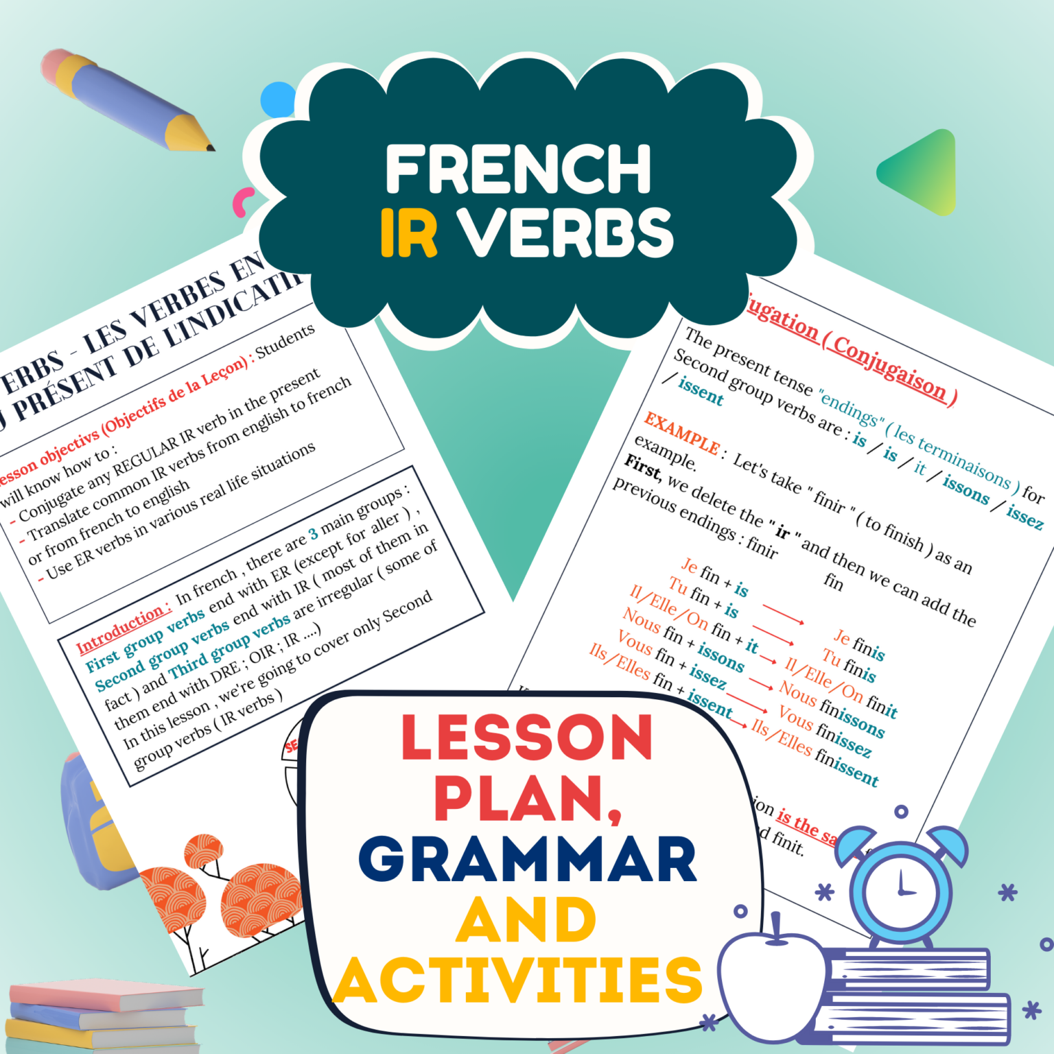French IR verbs ( Lesson plan, Grammar and Activities ) | Made By Teachers