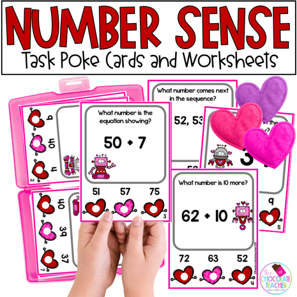 Valentine's Day - Number Sense - 1st Grade Math - Task Cards Worksheets ...