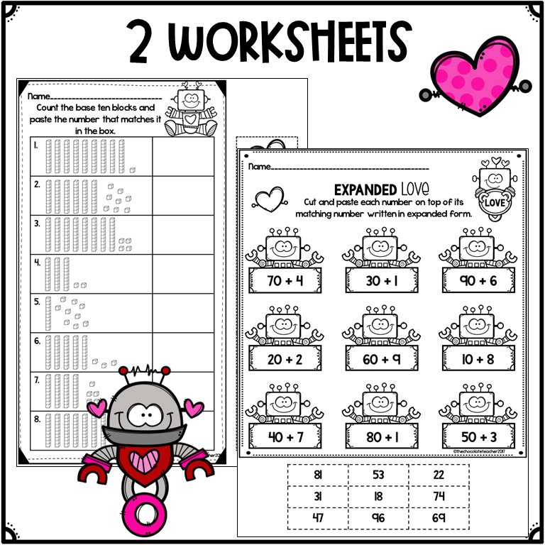 Valentine's Day - Number Sense - 1st Grade Math - Task Cards Worksheets ...
