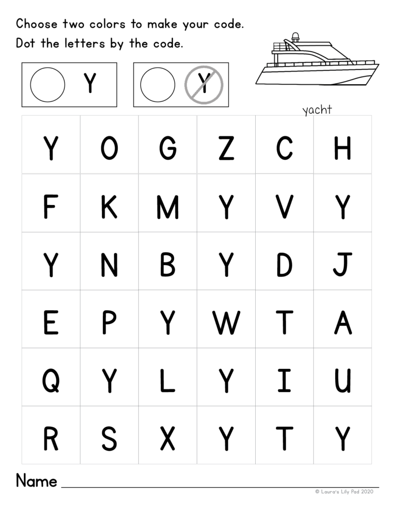 Alphabet Letter Y Dot Marker Center | Made By Teachers