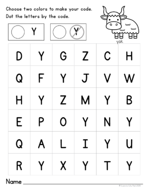 Alphabet Letter Y Dot Marker Center | Made By Teachers