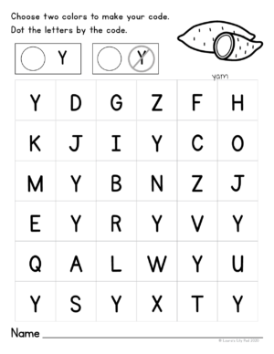 Alphabet Letter Y Dot Marker Center | Made By Teachers