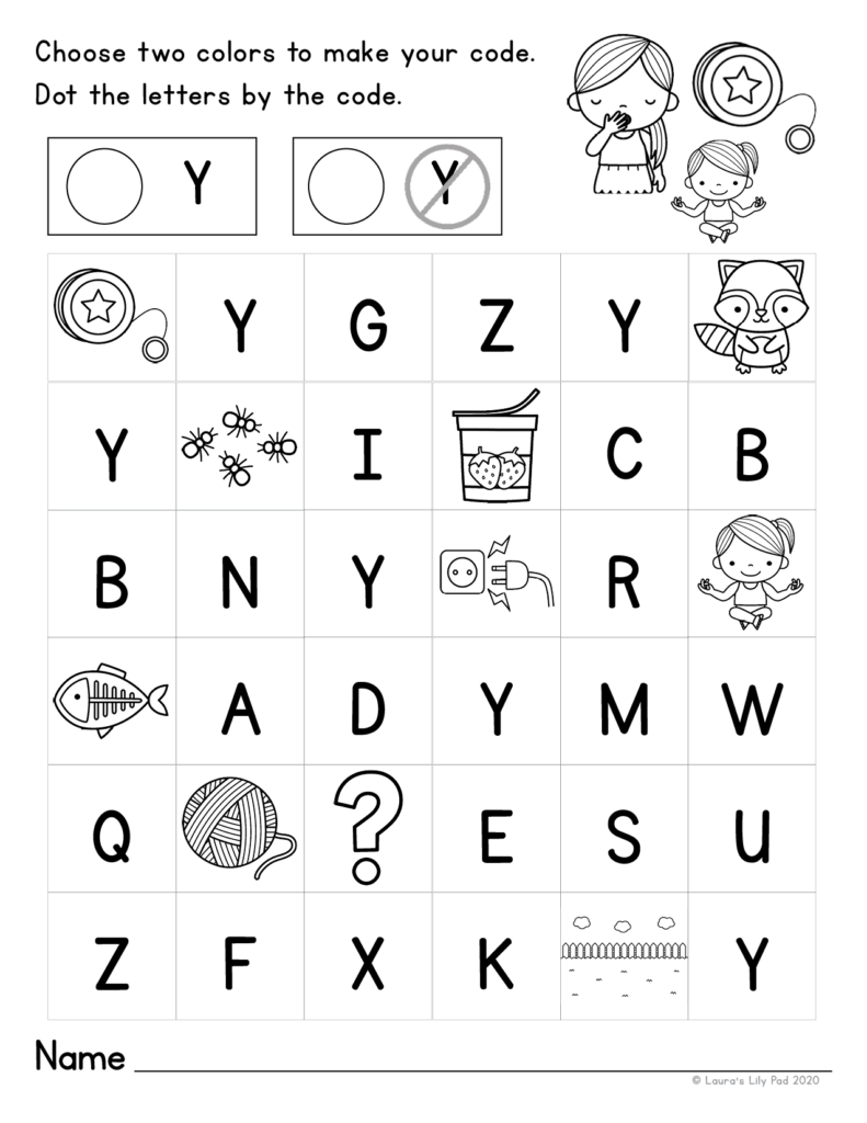 Alphabet Letter Y Dot Marker Center | Made By Teachers