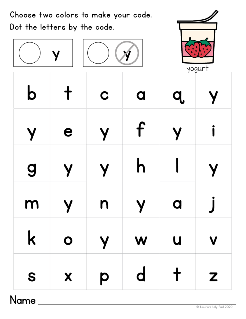 Alphabet Letter Y Dot Marker Center | Made By Teachers