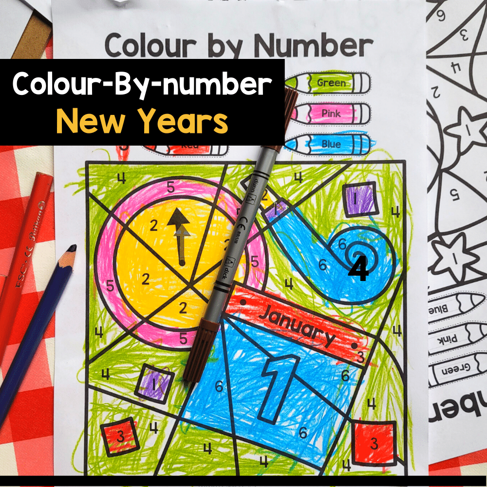 New Years Colour by number Printable | Made By Teachers