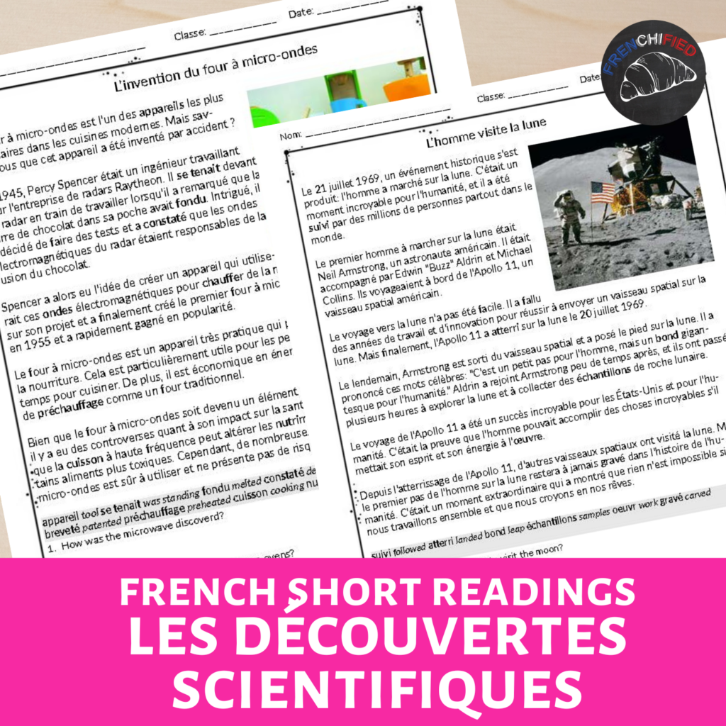 Short French reading passages - Scientific Discoveries | Made By Teachers
