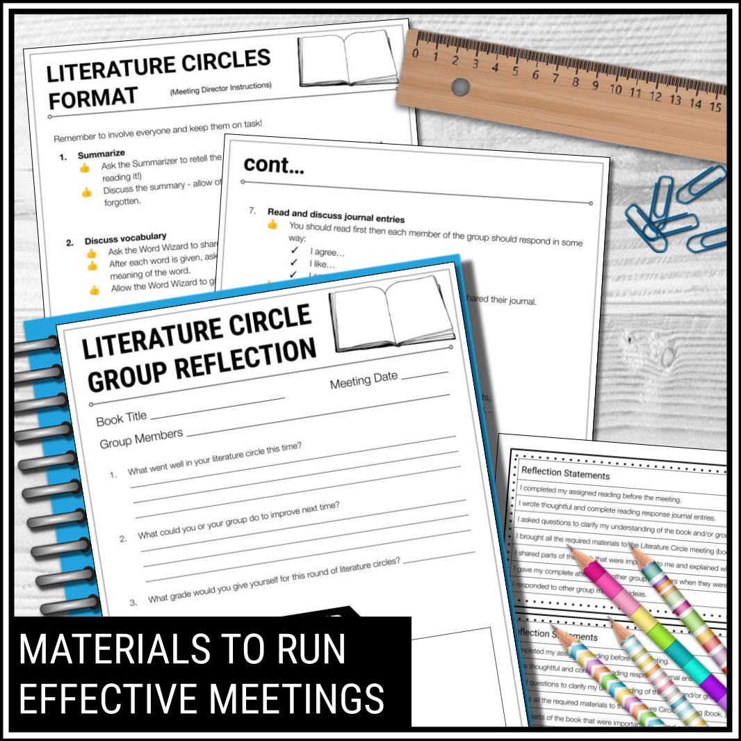 Book Club Activities: READING RESPONSE JOURNALS for Literature Circles ...