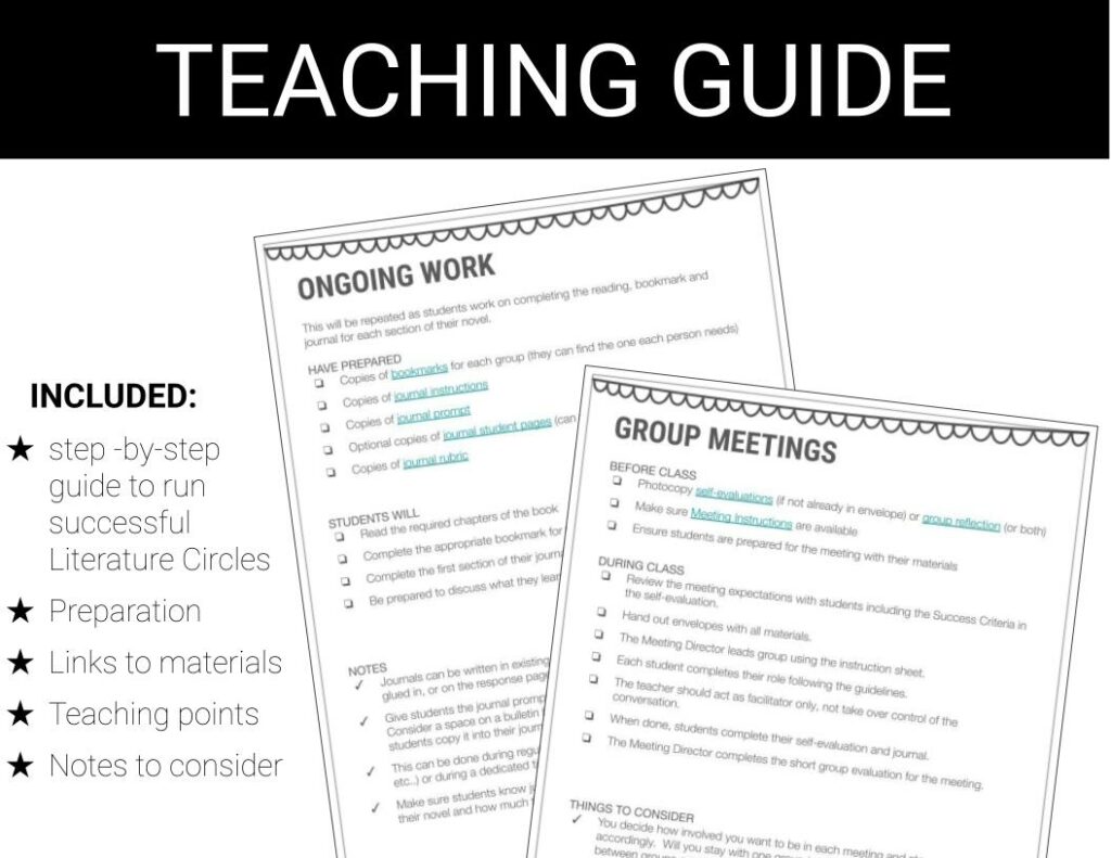 Book Club Activities: READING RESPONSE JOURNALS for Literature Circles ...