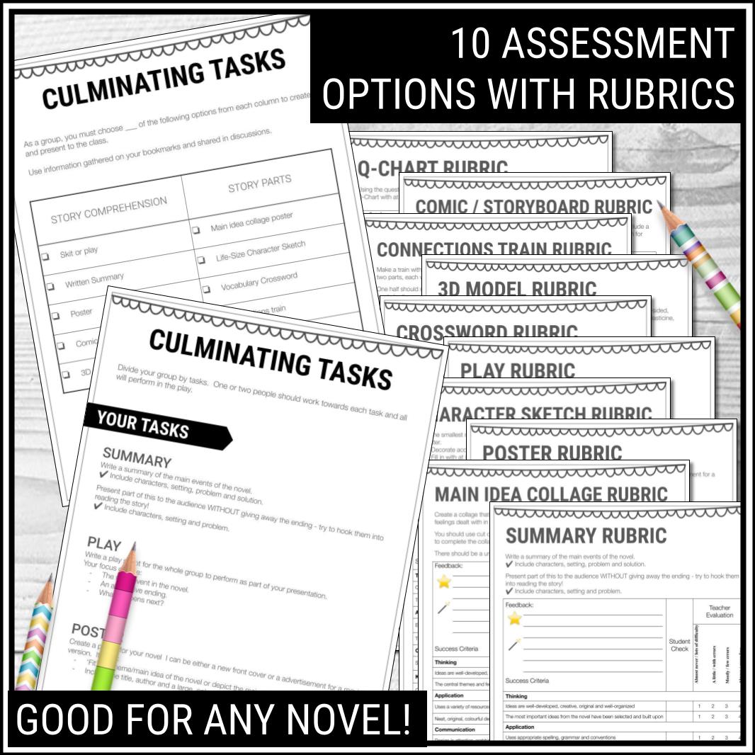 Book Club Projects: Literature Circle ASSESSMENTS and RUBRICS | Made By ...
