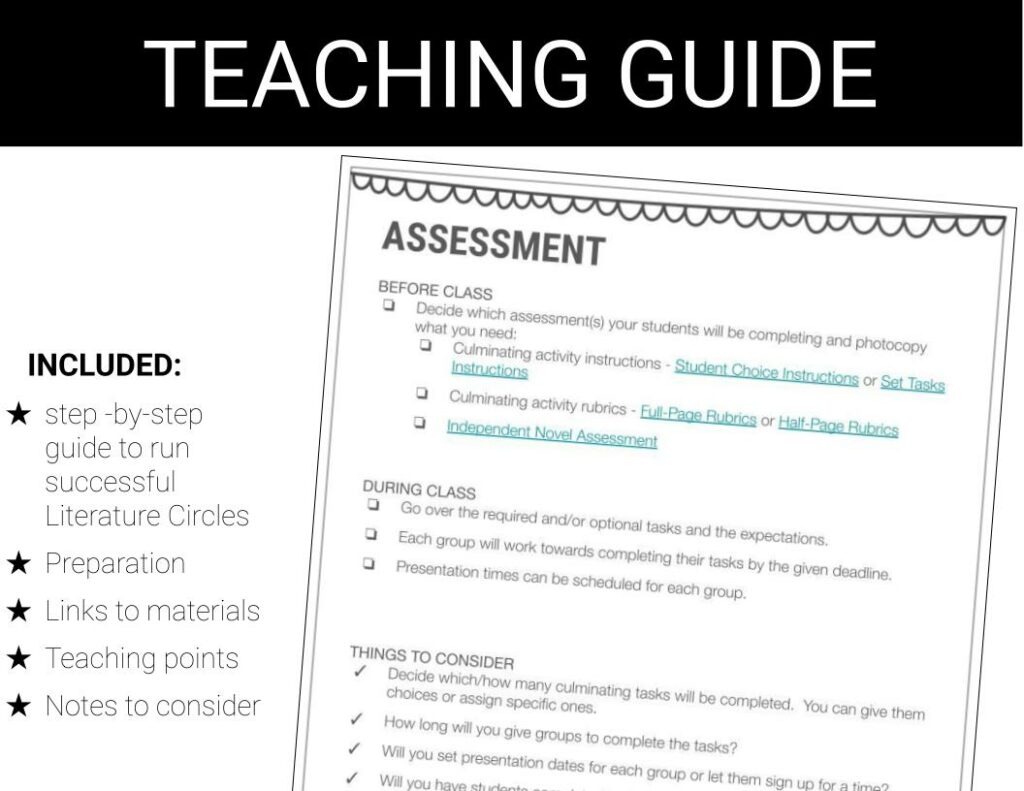 Book Club Projects: Literature Circle ASSESSMENTS and RUBRICS | Made By ...