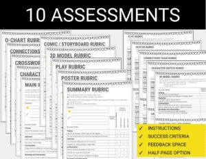 Book Club Projects: Literature Circle ASSESSMENTS and RUBRICS | Made By ...