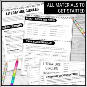 Literature Circles: Book Club Projects - Roles Instructions Journals ...