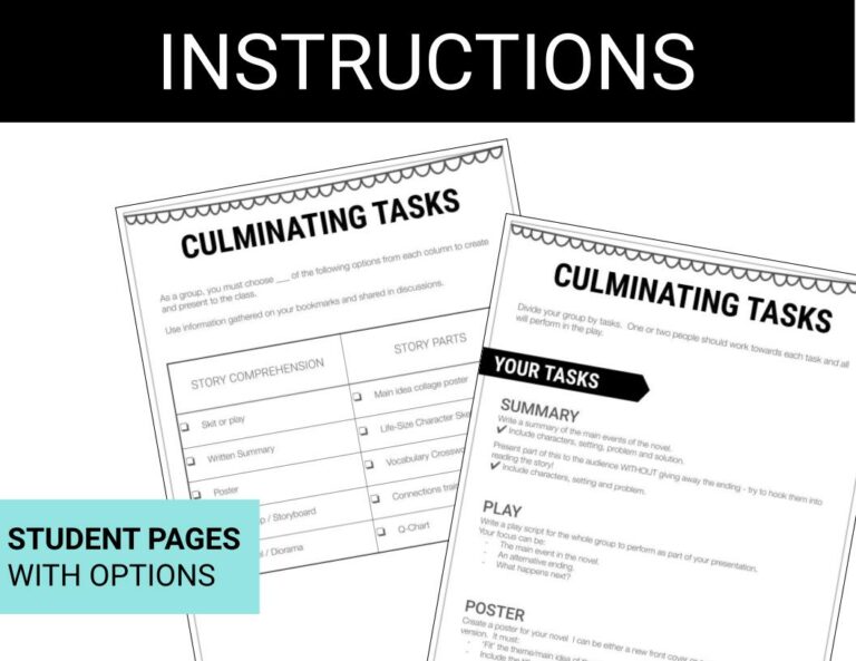 Literature Circles: Book Club Projects - Roles Instructions Journals ...