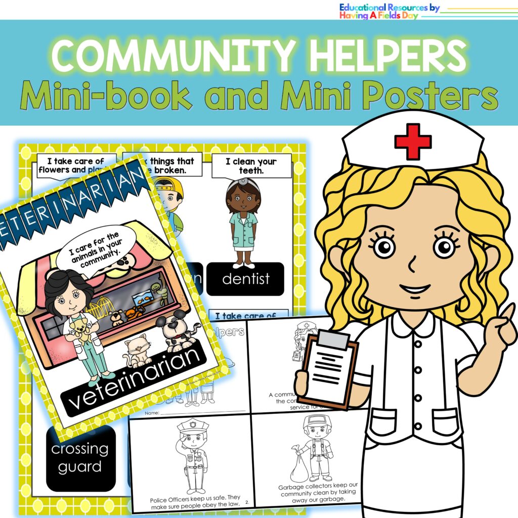 Community Helpers Mini Bundle- Mini Posters and Mini Book | Made By ...