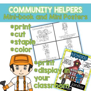 Community Helpers Mini Bundle- Mini Posters and Mini Book - Made By ...
