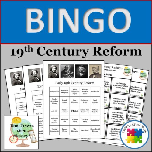 19th Century Reform in America BINGO Game Review Activity | Made By ...