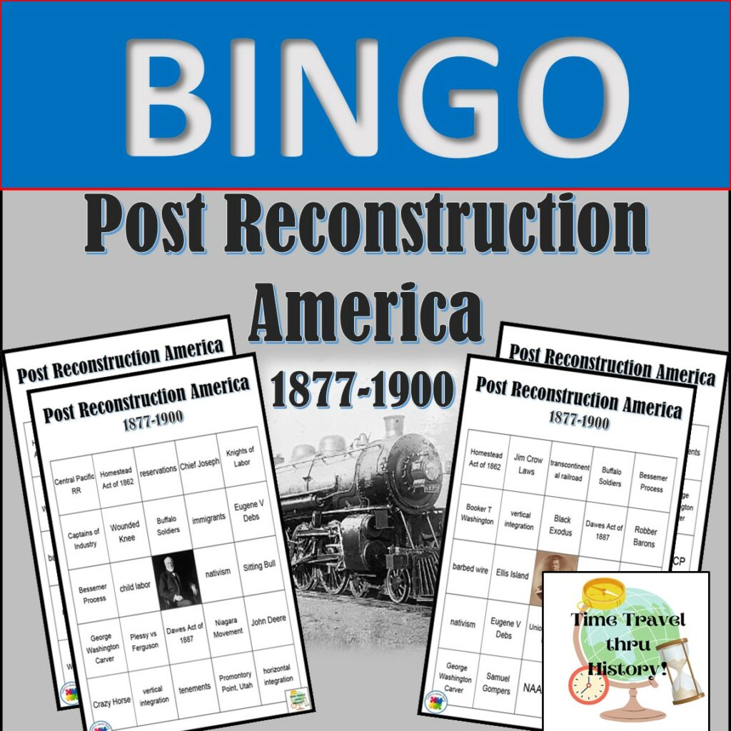 Post Reconstruction in America BINGO Review Activity | Made By Teachers