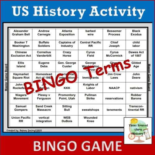 Post Reconstruction in America BINGO Review Activity | Made By Teachers