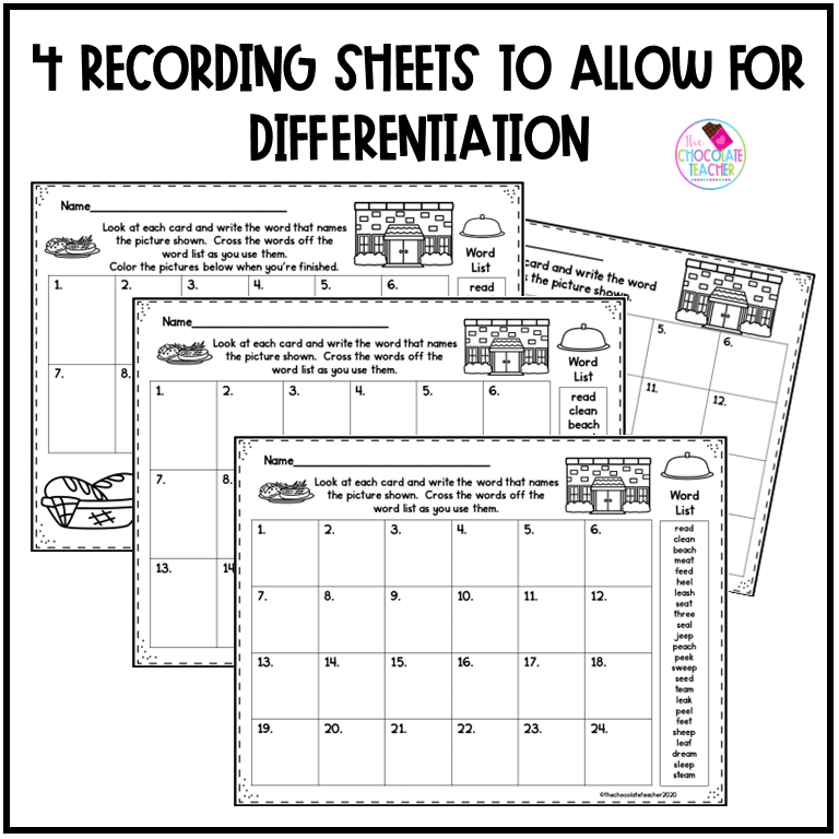 EE and EA - Long E - Vowel Teams - Phonics - Write the Room | Made By ...