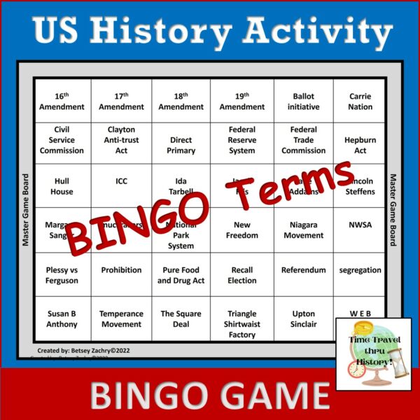 The Progressive Era BINGO Game Review Activity | Made By Teachers