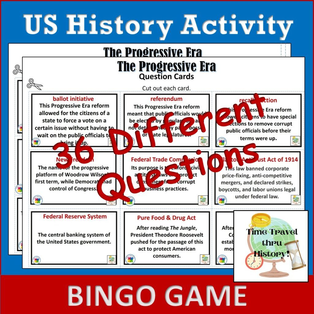 The Progressive Era BINGO Game Review Activity | Made By Teachers
