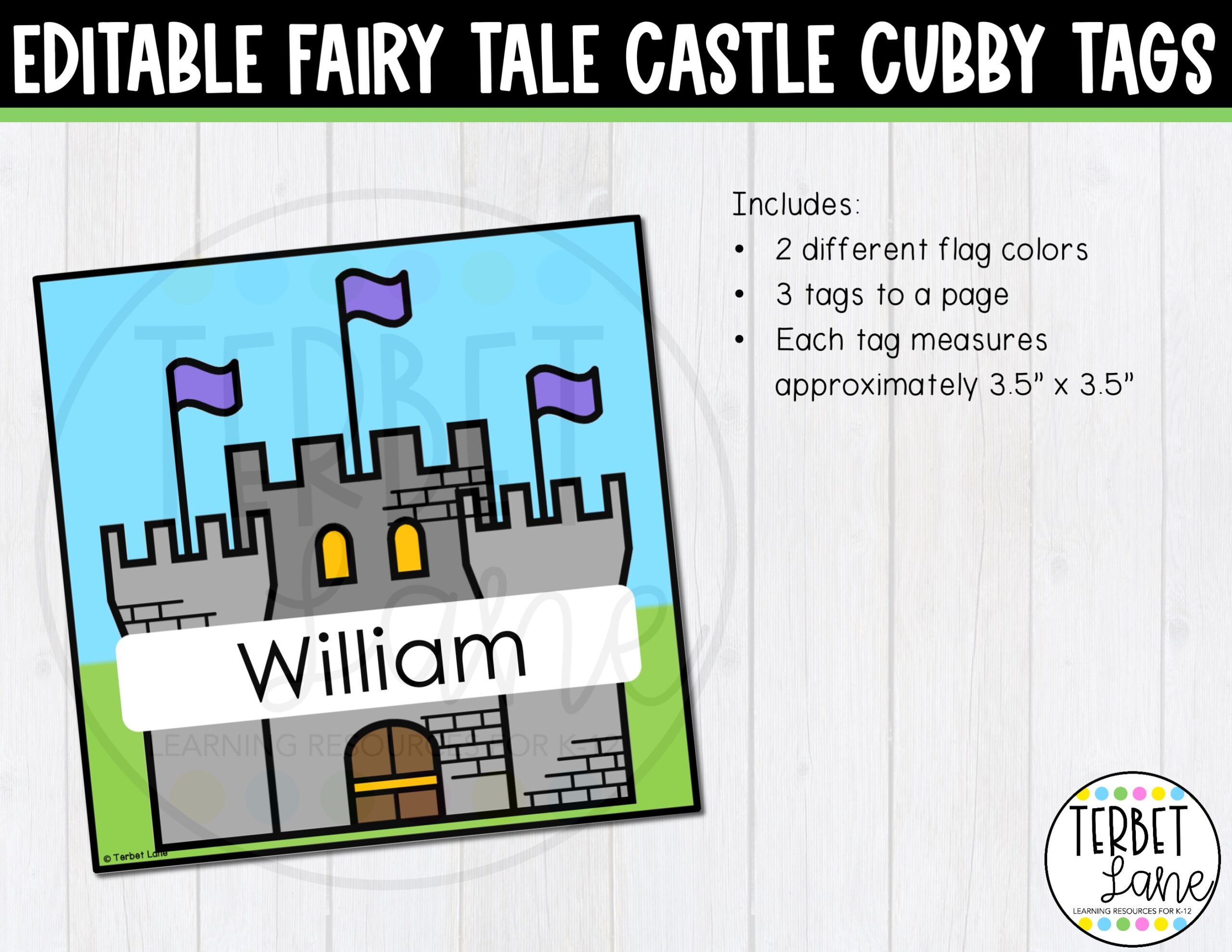 Editable Fairy Tale Castle Cubby Tags | Made By Teachers
