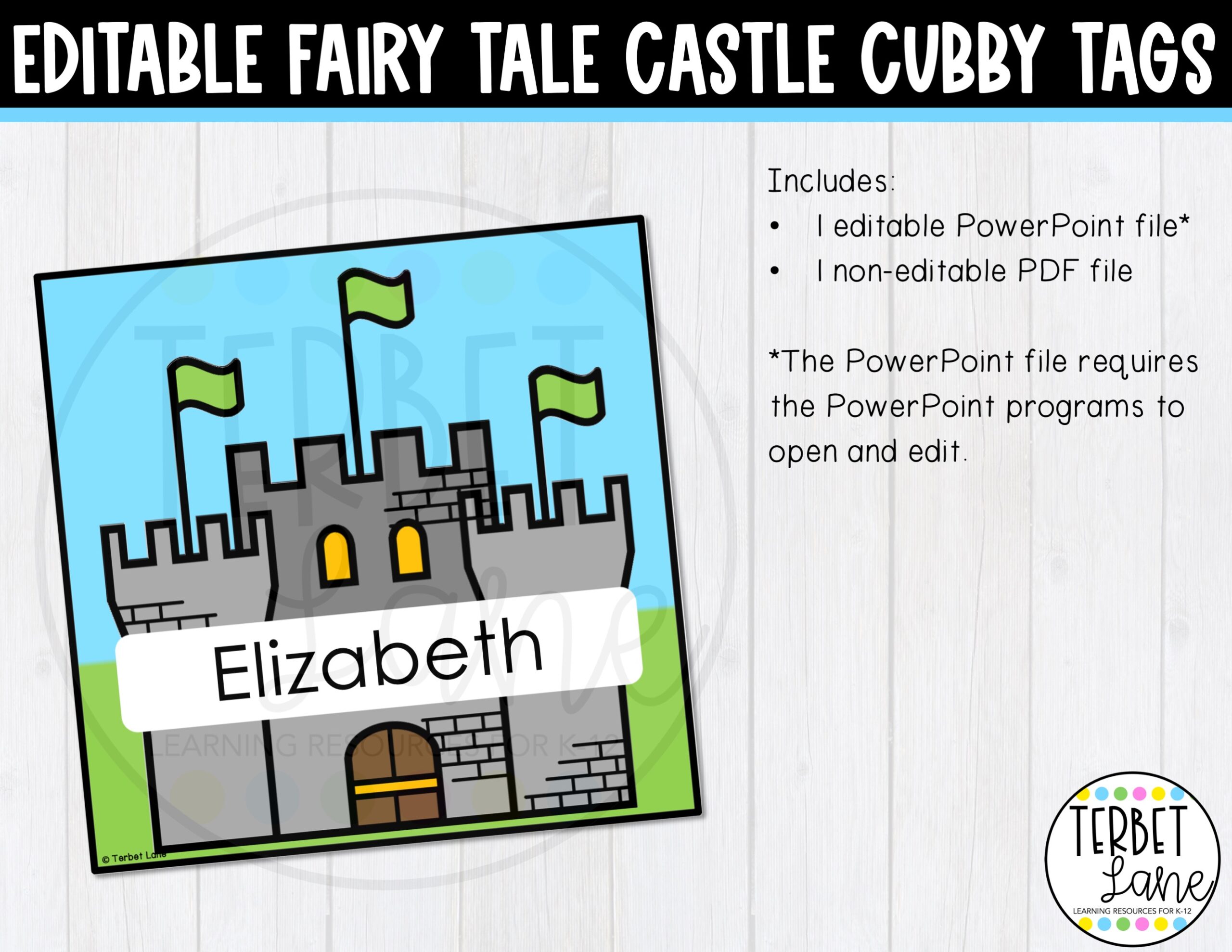 Editable Fairy Tale Castle Cubby Tags | Made By Teachers