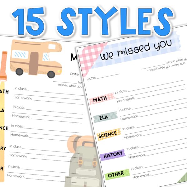 We Missed You Forms for Student Absence | Made By Teachers