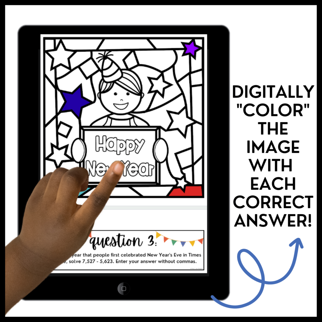 New Years Escape Room - New Years Math Color By Code DIGITAL Trivia ...