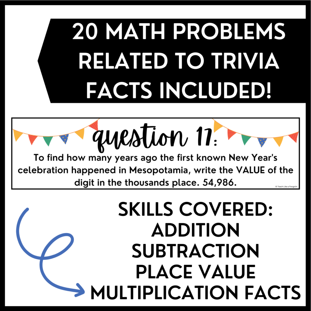 New Years Escape Room - New Years Math Color By Code DIGITAL Trivia ...