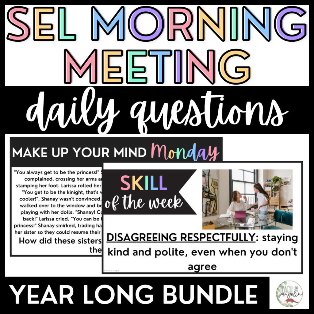 SEL Morning Meeting Slides - Daily Questions Year Long BUNDLE | Made By ...