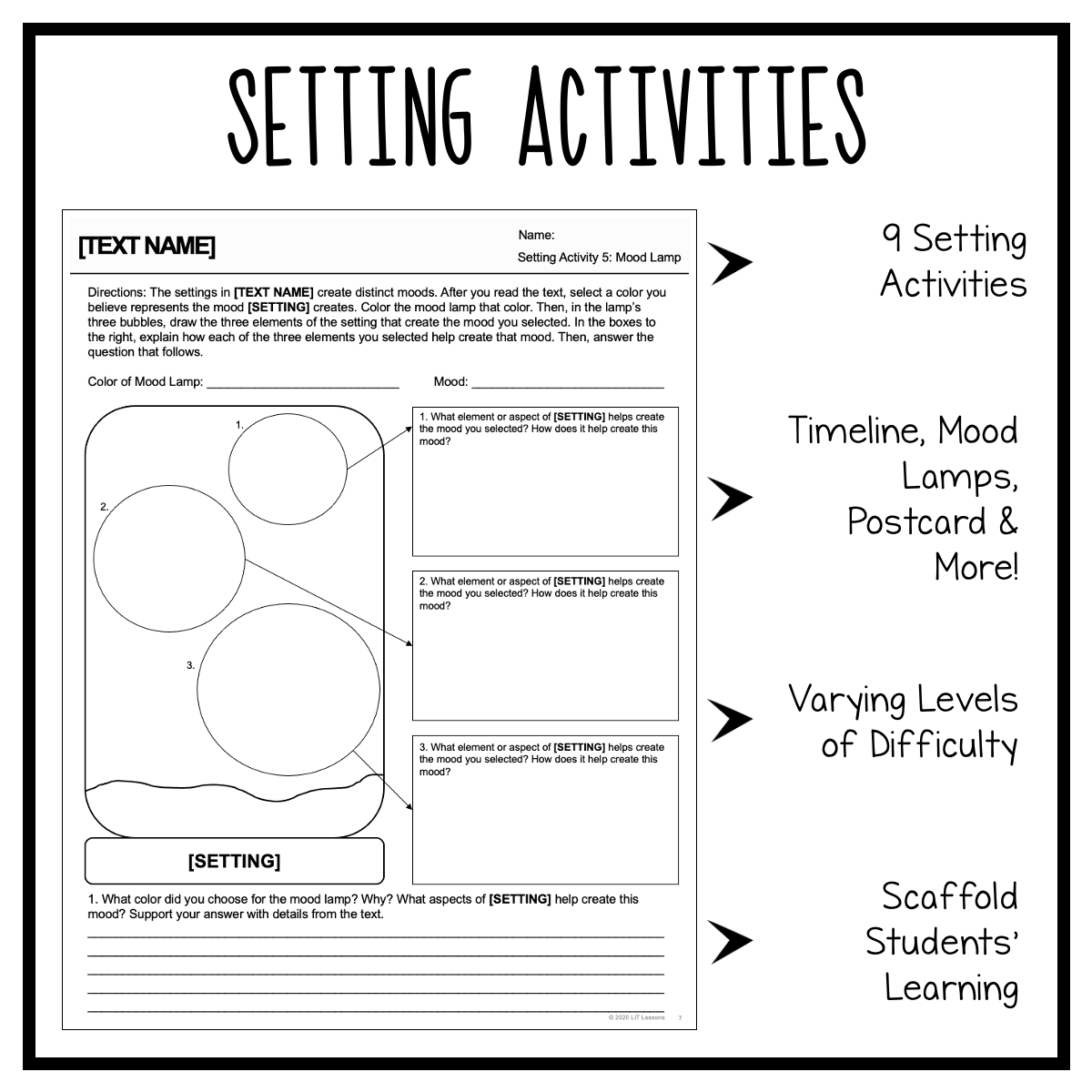 Setting Activities Video Lesson Templates | Made By Teachers