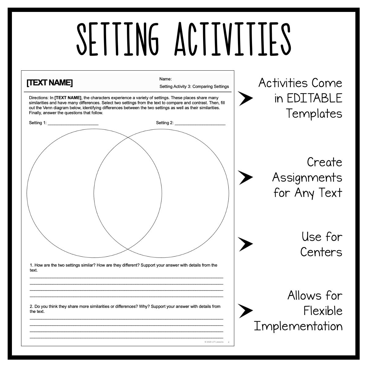 Setting Activities Video Lesson Templates | Made By Teachers