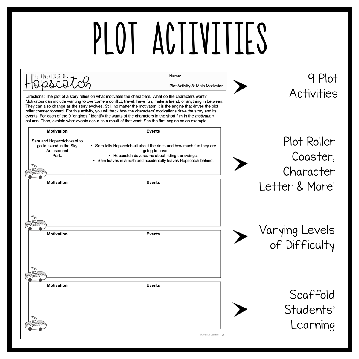 Elements of Plot Activities Video Lesson Templates | Made By Teachers