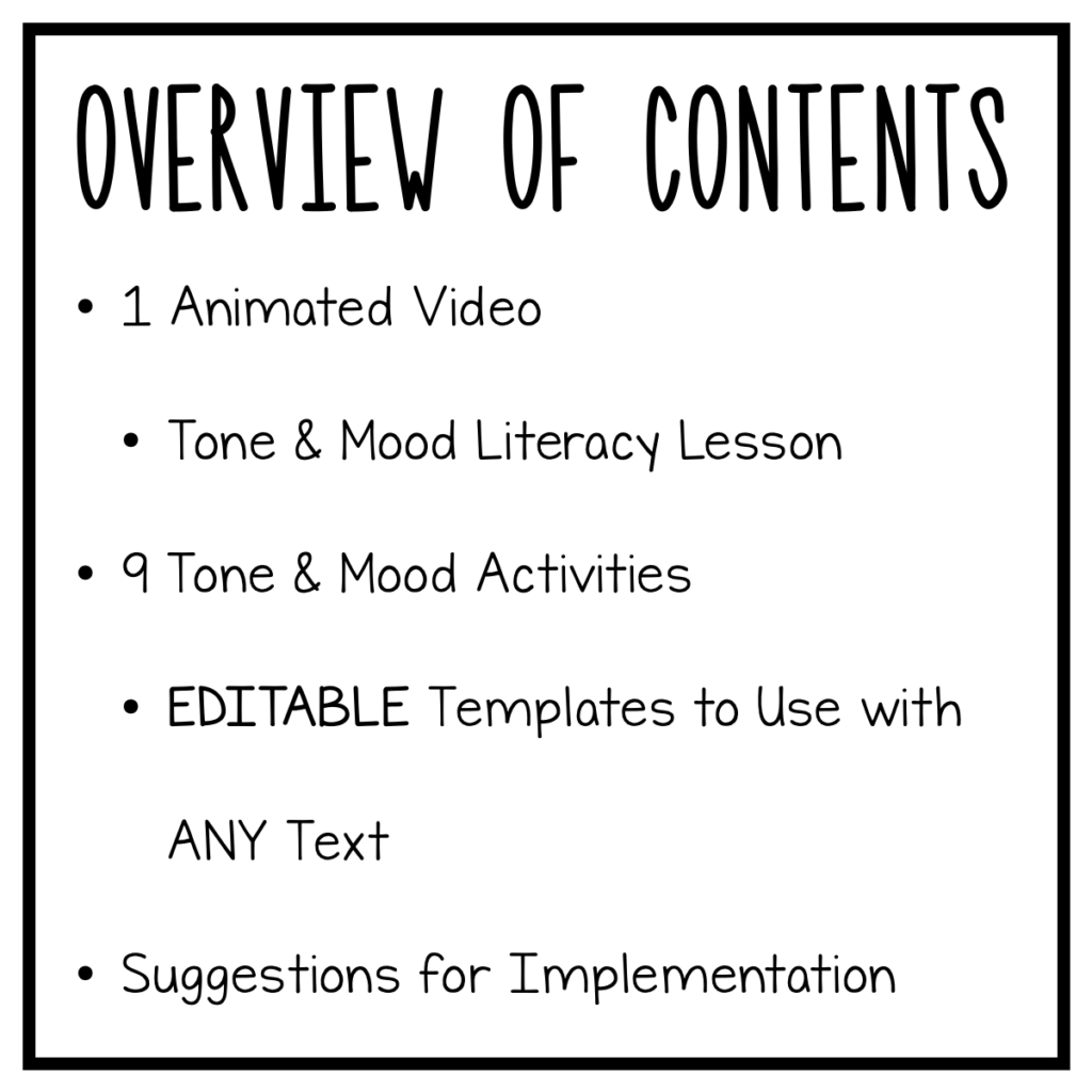 Tone & Mood Activities Video Lesson Templates | Made By Teachers