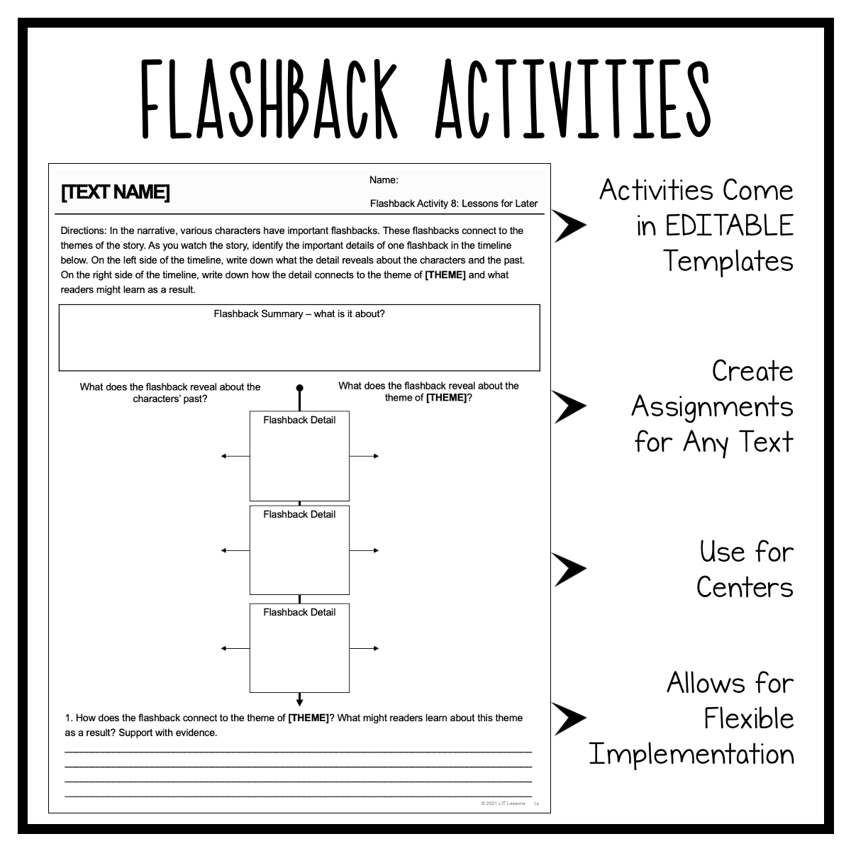 Flashback Activities Video Lesson Templates | Made By Teachers