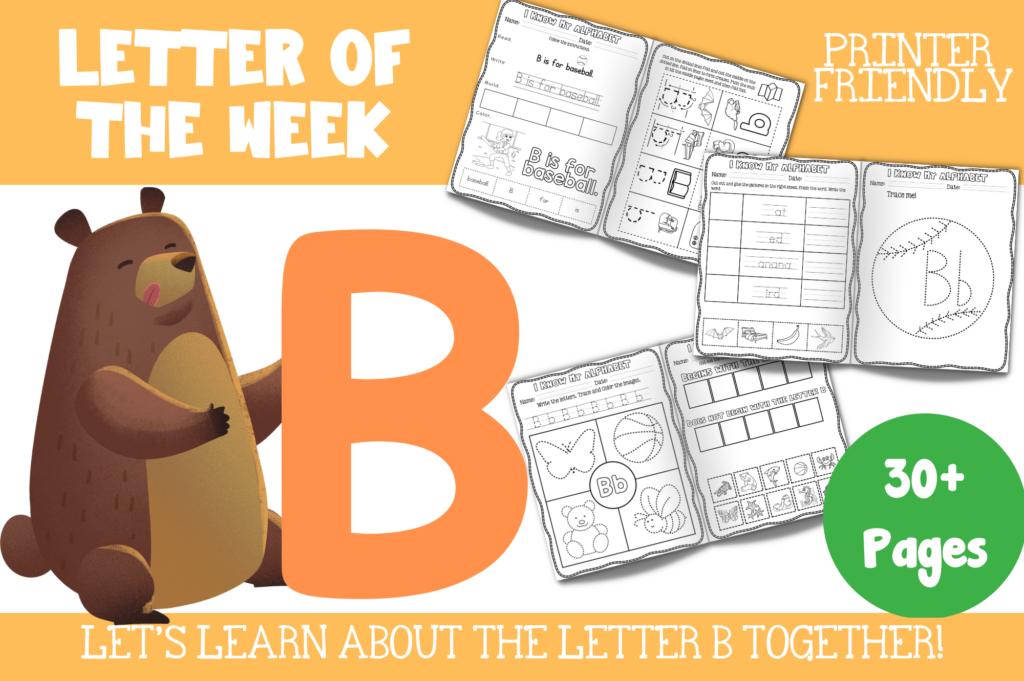 30+ Pages of Letter B Themed Workbook with No Prep Worksheets and ...