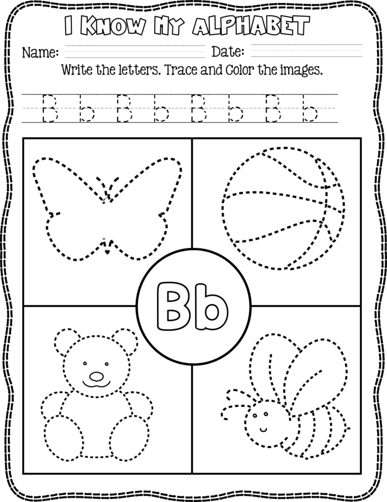 30+ Pages of Letter B Themed Workbook with No Prep Worksheets and ...