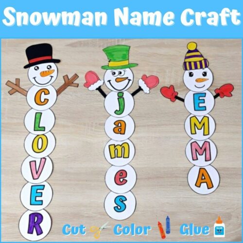 Snowman Name Craft | Winter Activities | Building Snowman | Made By ...