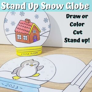 Snow Globe Template | Snow Globe Craft | Color, Cut, Stand-up | Made By ...