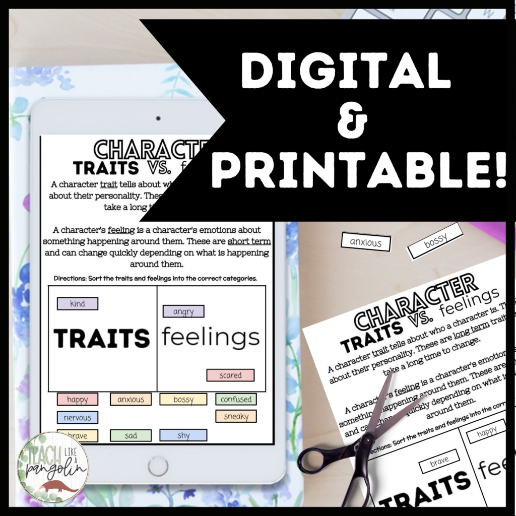 Character Traits vs. Feelings Sorts - Printable and Digital | Made By ...