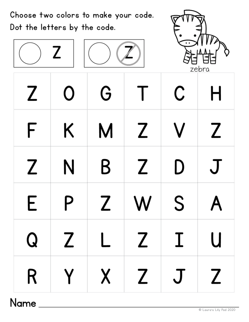 Alphabet Letter Z Dot Marker Center | Made By Teachers