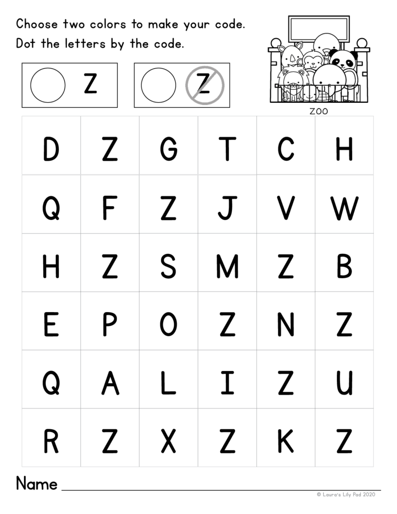 Alphabet Letter Z Dot Marker Center | Made By Teachers